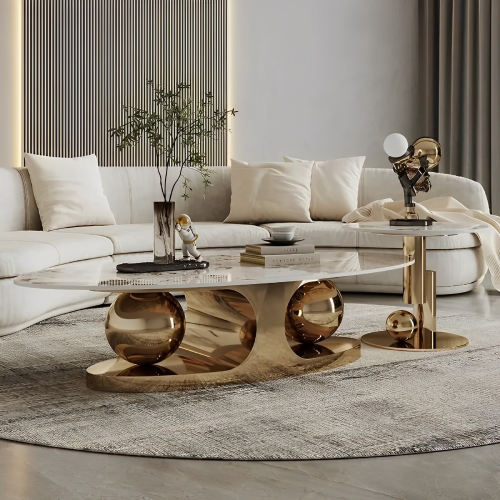 2-Piece Oval Coffee Table Set – Gold. Order Now @HOG