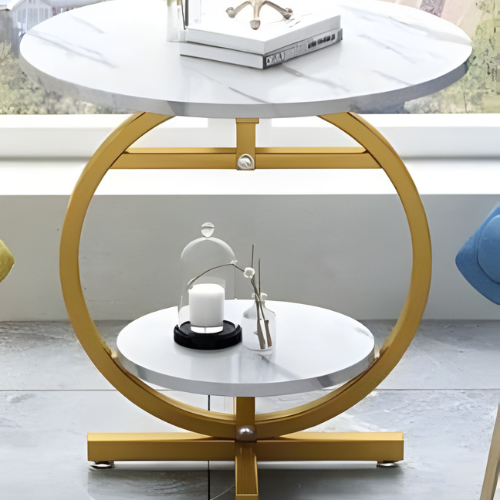 Celeste Marble & Gold Side Table. Order @HOG Online