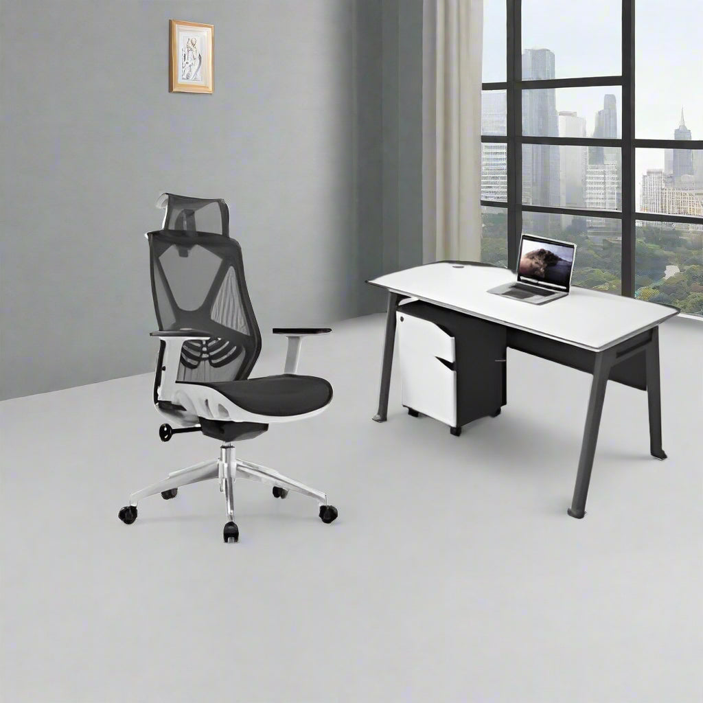 Ergonomic Swivel Mesh Chair With Office Desk.@HOG Online Marketplace