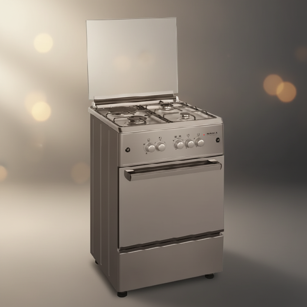 Maxi Gas Cooker 60x60 CM (3+1) Burners Inox Order @HOG