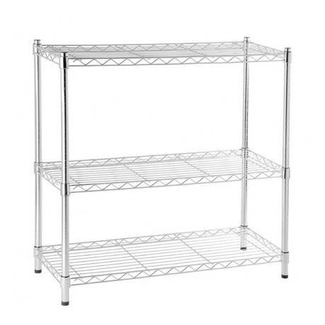 3 Tier Wide Wire Shelf Chrome. Order @HOG furniture.