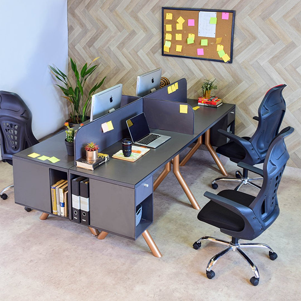 Eclectic 4 man Workstation Office Desk. Order now @HOG.
