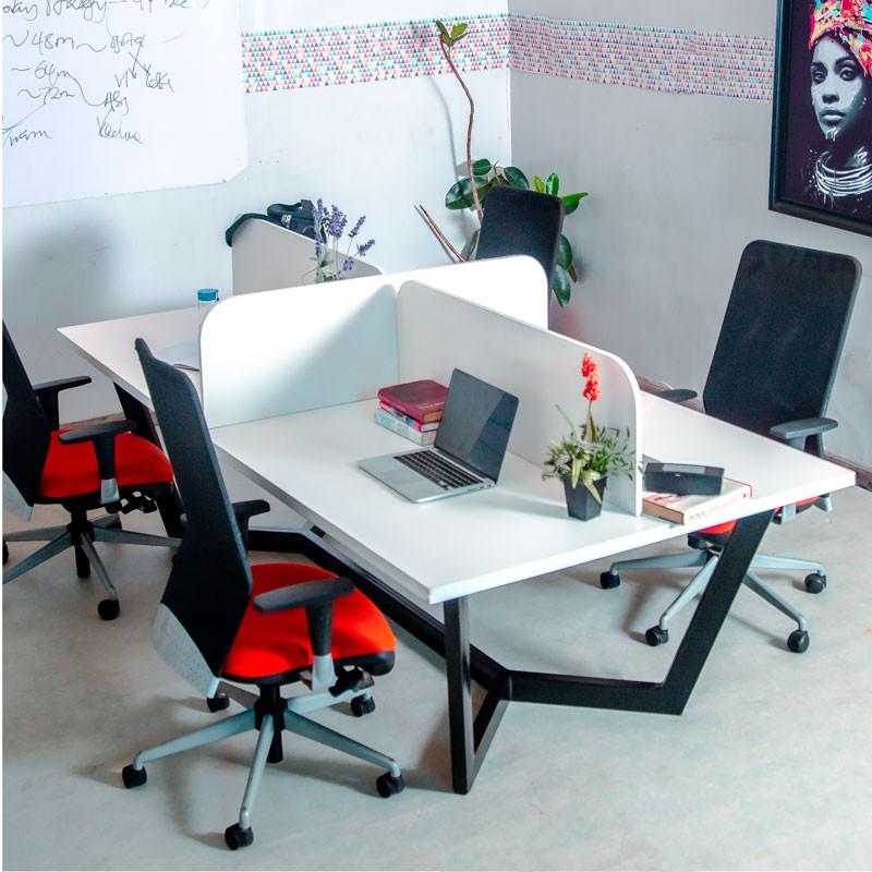 Eclectic 4 man Workstation Office Desk. Order now @HOG