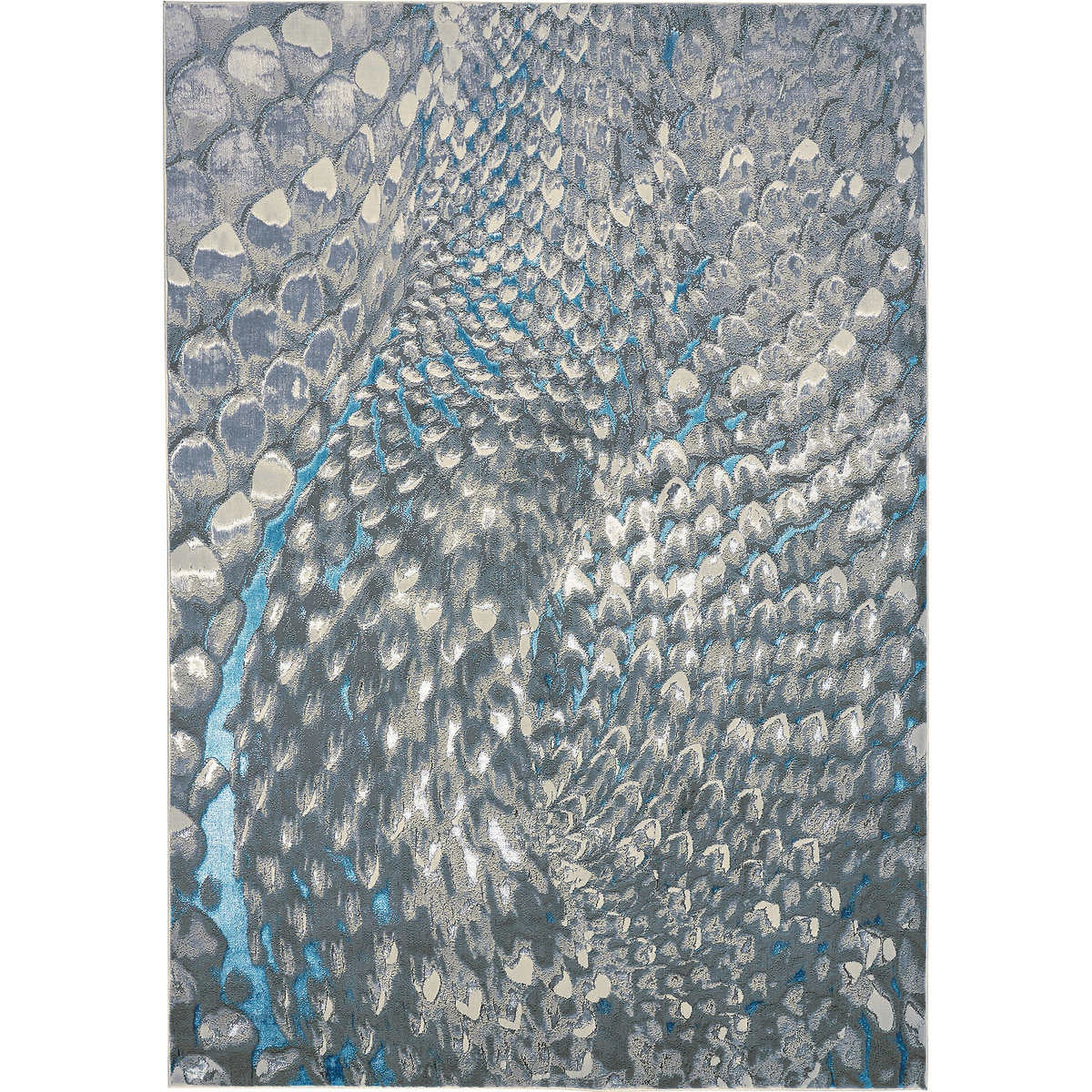 Feizy Jewel Area Rug Blue & Silver 7Ft 10" x 10Ft @HOG